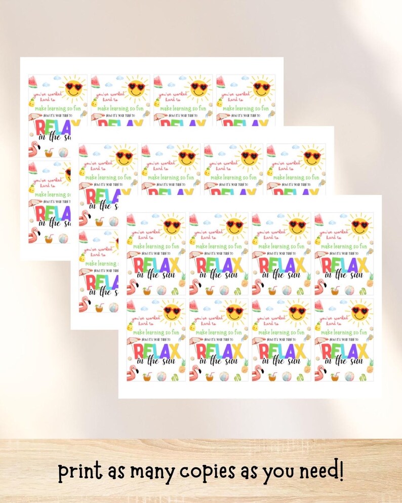 Summer Teacher Appreciation Gift Tag End of School Year Tag Your Turn ...