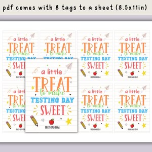 Testing Day Treat Tag: Printable Gift Tag (PDF) - Etsy