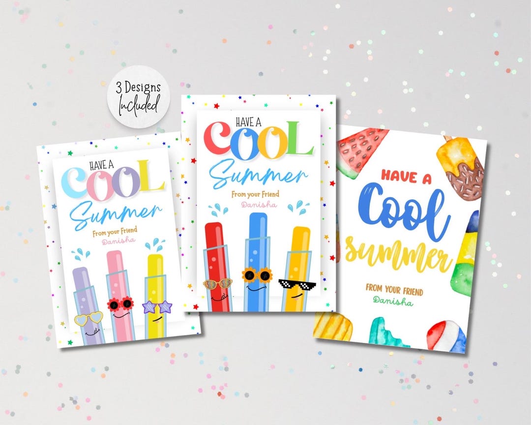 Editable Last Day of School Tag Stay Cool Ice Tag Summer End of School ...