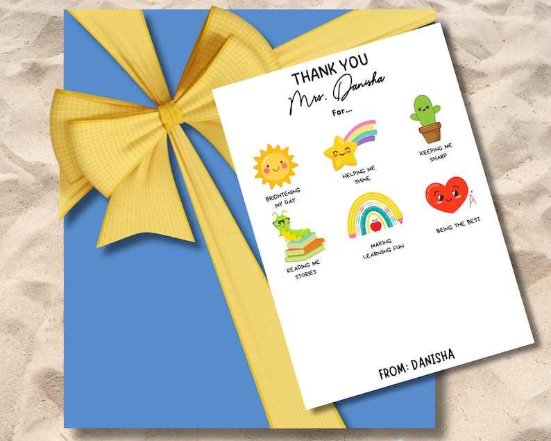 End of the Year Teacher Gift Card Holder Printable Elementary School ...