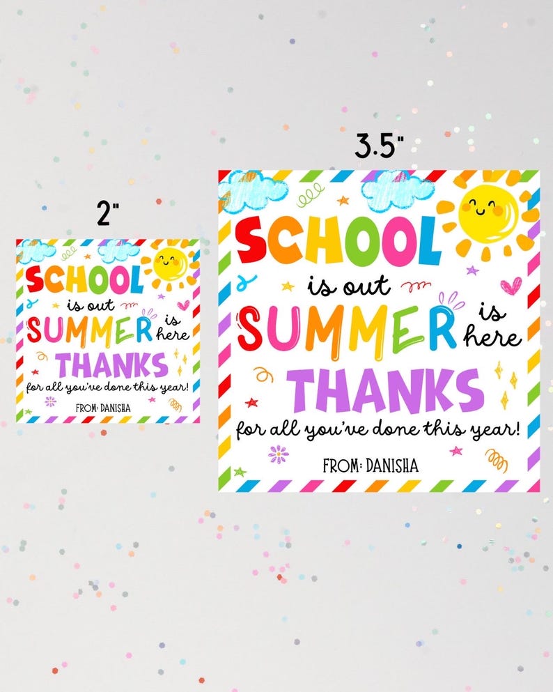 School is Out Summer is Here Thank You Gift Tag Teacher Appreciation ...