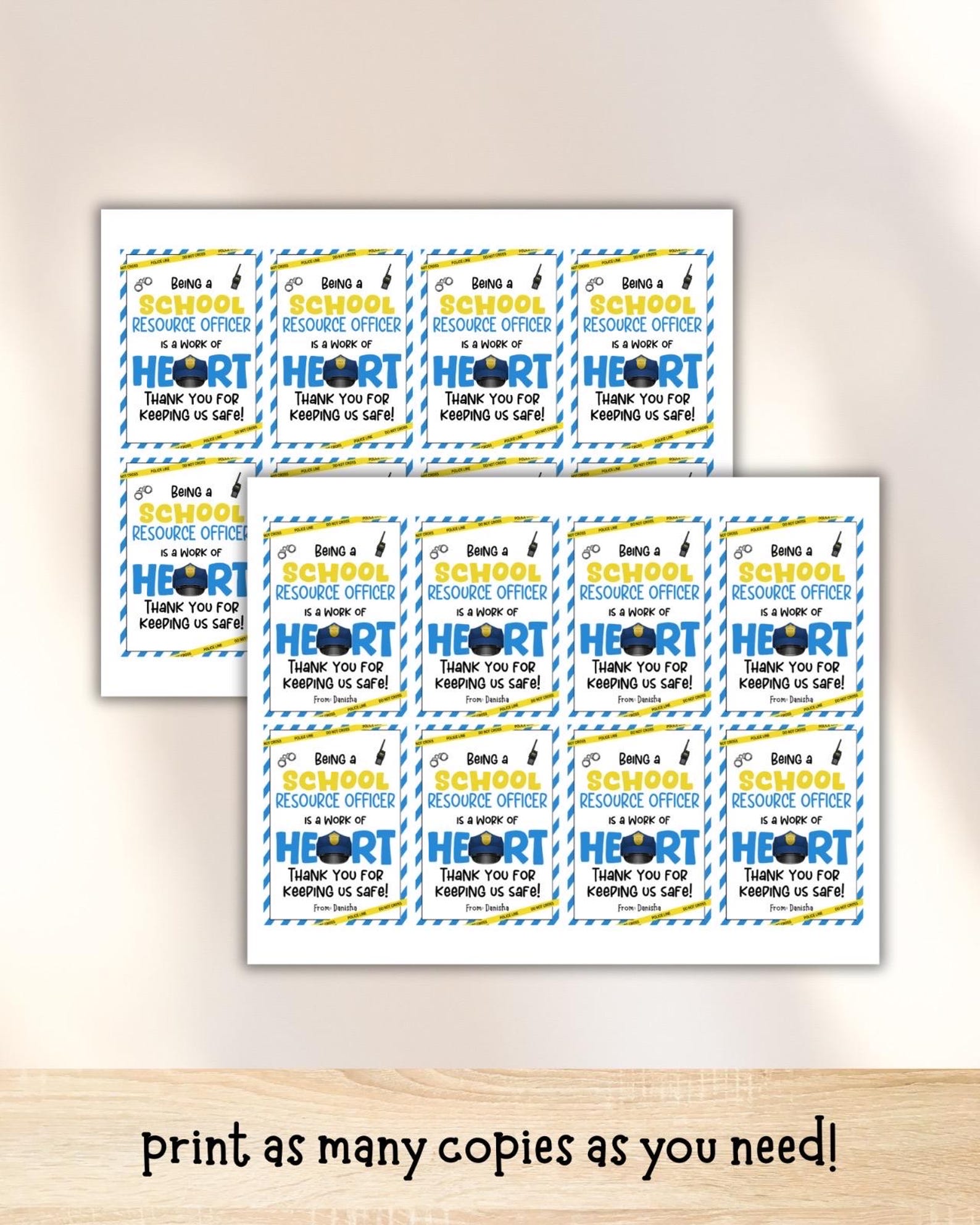 School Resource Officer Gift Tag Printable, School Officer Tag, School ...