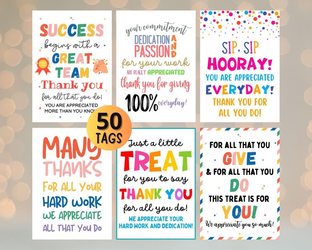 Appreciation Tags Bundle: Staff, Teacher, Volunteer (PDF Printable) - Etsy