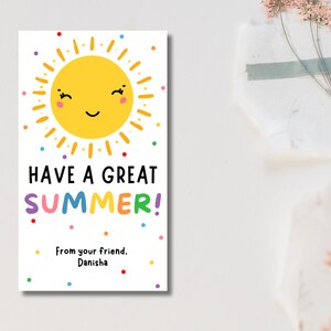 Editable Hope You Have a Great Summer Tag Teacher Appreciation Tags End ...