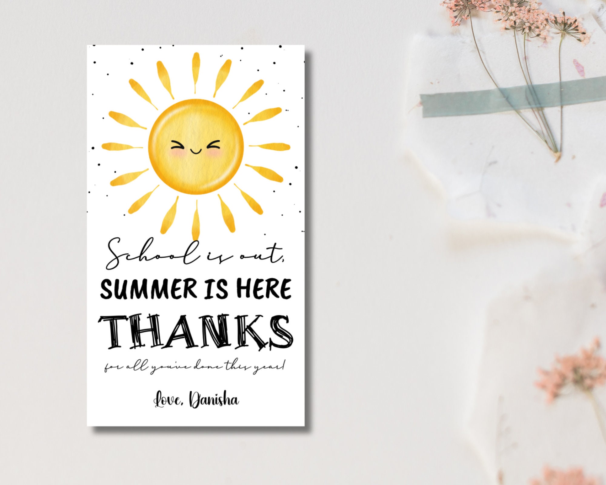 Summer Teacher Appreciation Gift Tag Template, Printable Your Turn to ...