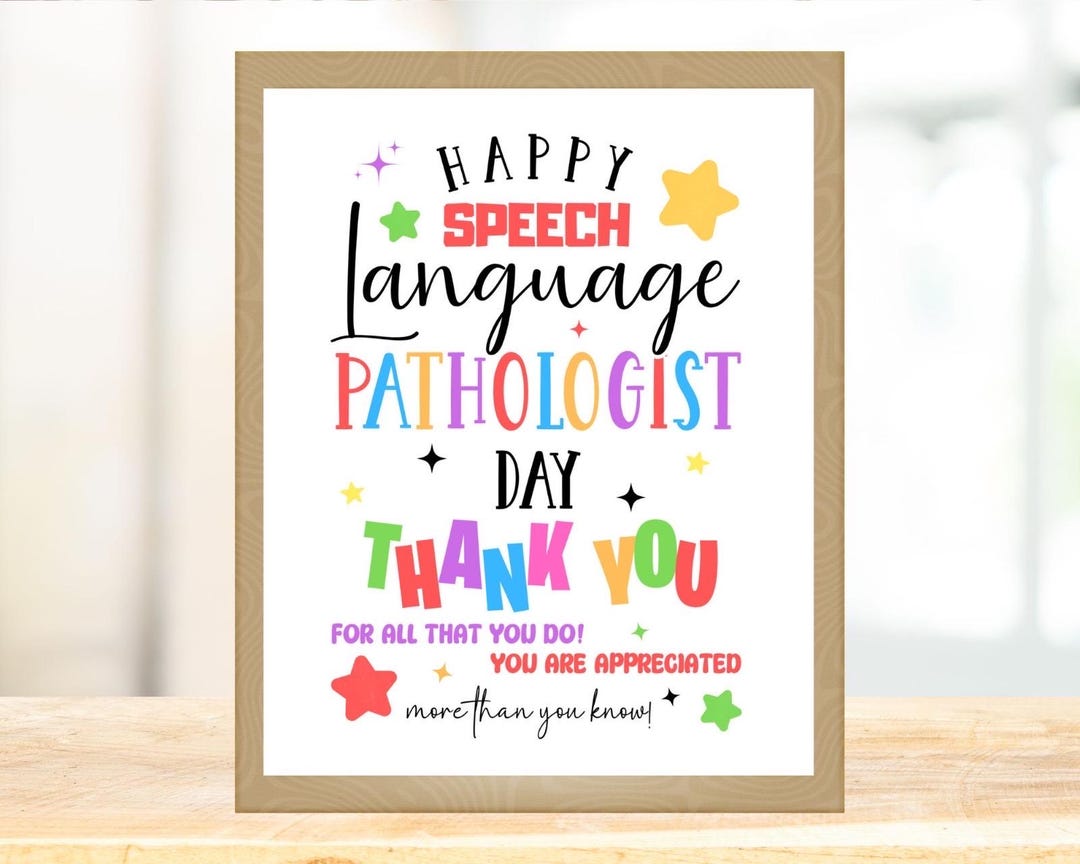 SLP Day Sign Printable, Speech Language Pathologist Day Poster, SLP ...