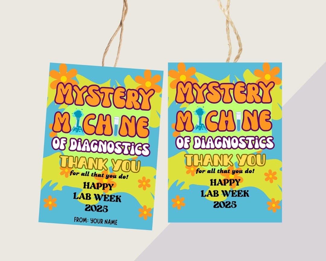 Lab Week Gift Tags 2025: Mystery Machine Theme (digital Download) - Etsy