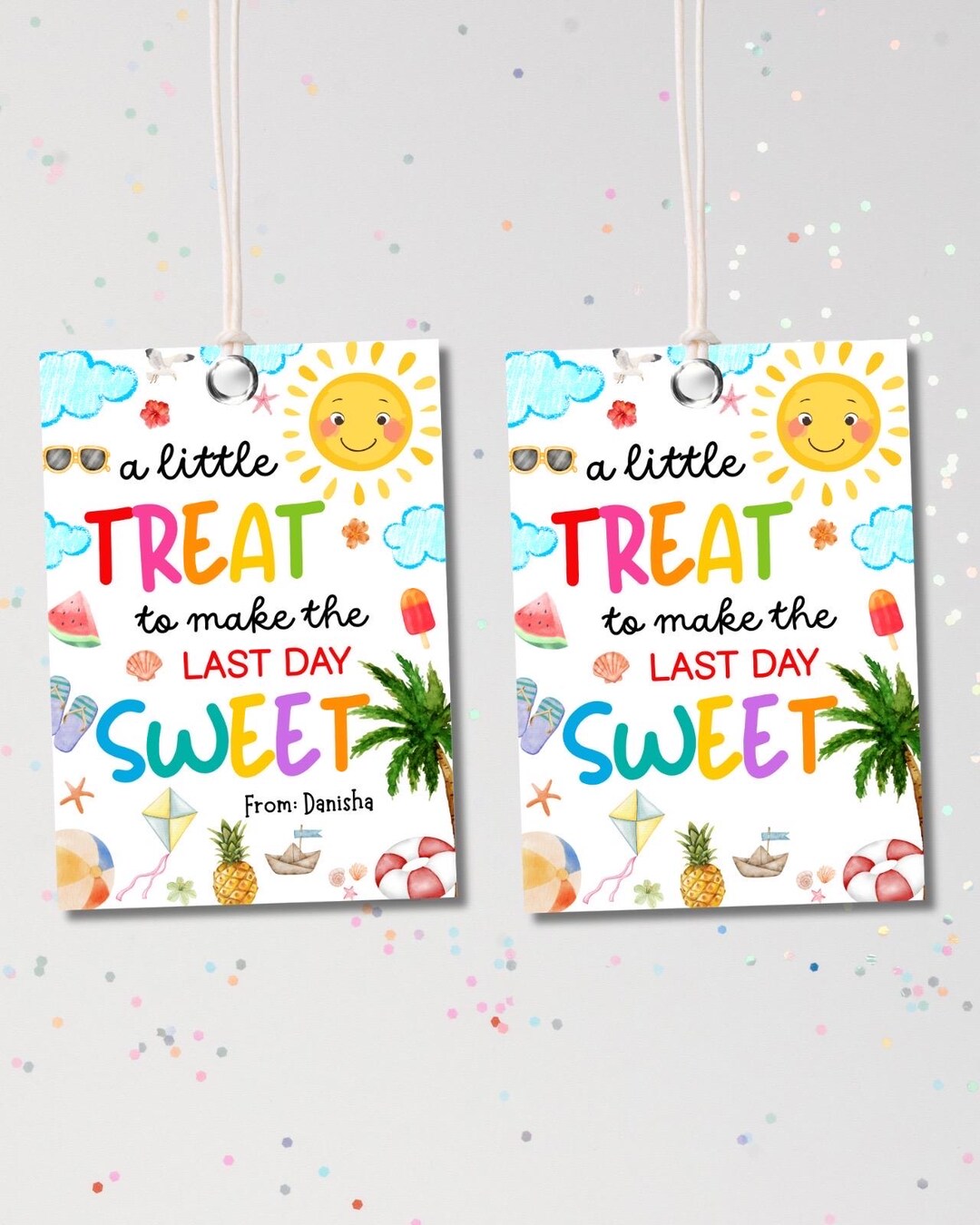 Sweet Last Day of School Gift Tags, Printable Summer Treat Tags for ...