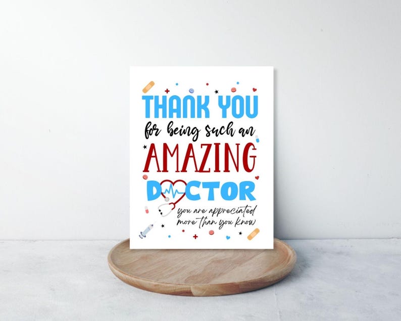 Doctor Appreciation Sign: Thank You Gift (digital Download) - Etsy