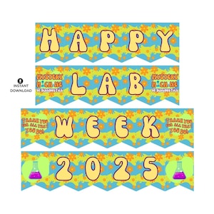 Lab Week Printable Banner, Mystery Machine of Diagnostics Pennants ...