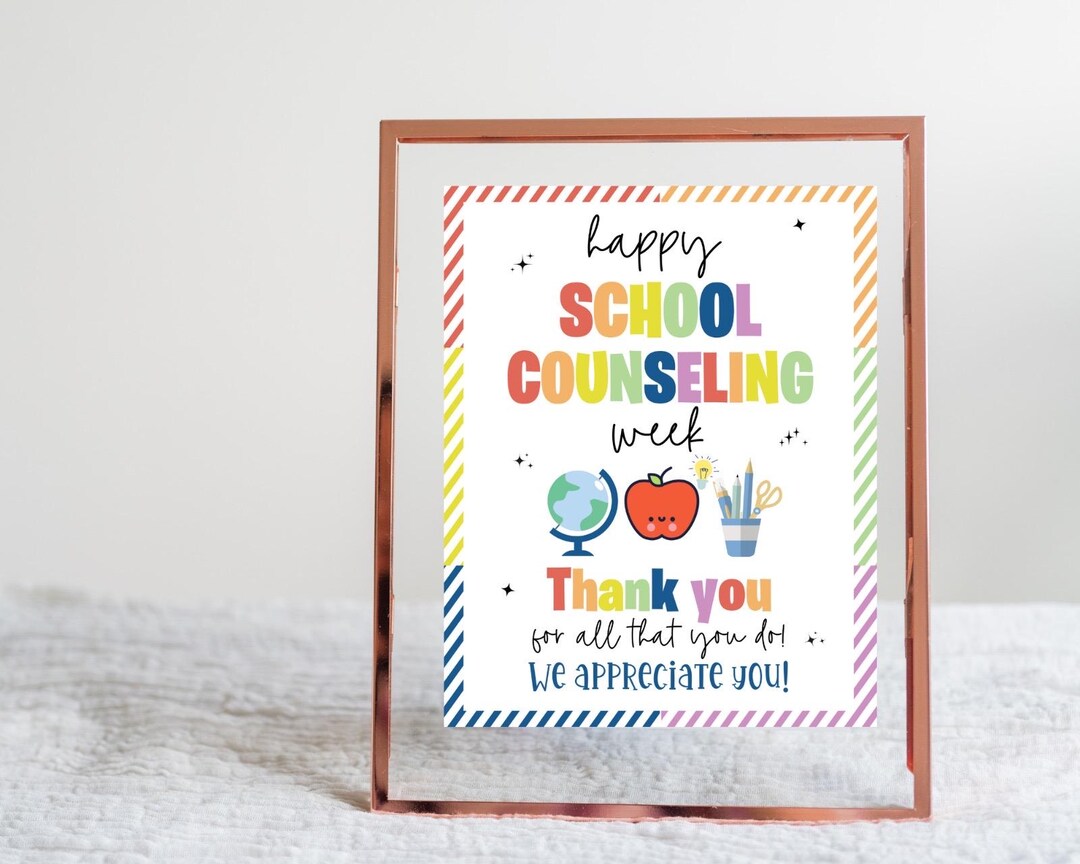 School Counselor Appreciation Sign: Thank You Gift (digital Download ...