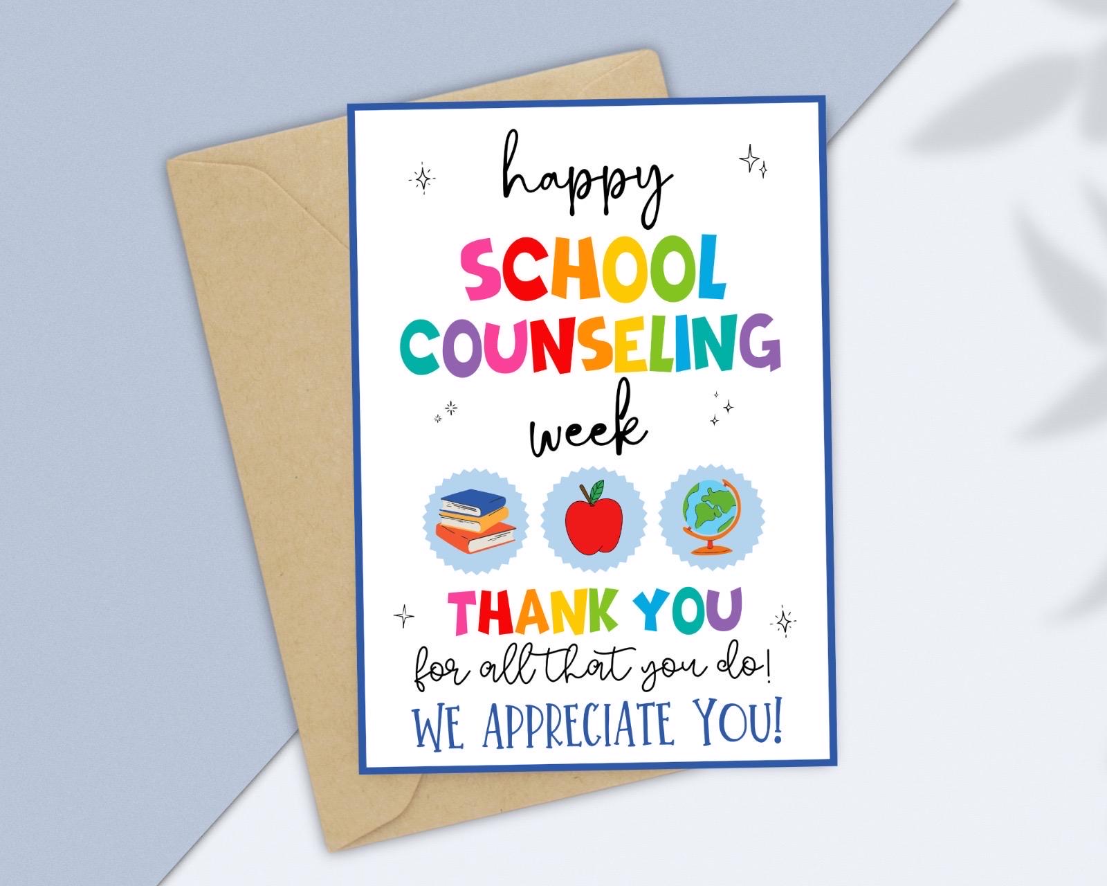 School Counselor Thank You Card: Counseling Week Printable (PDF) - Etsy