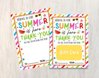 School is Out Summer is Here Thank You Gift Card Holder, Last Day of ...