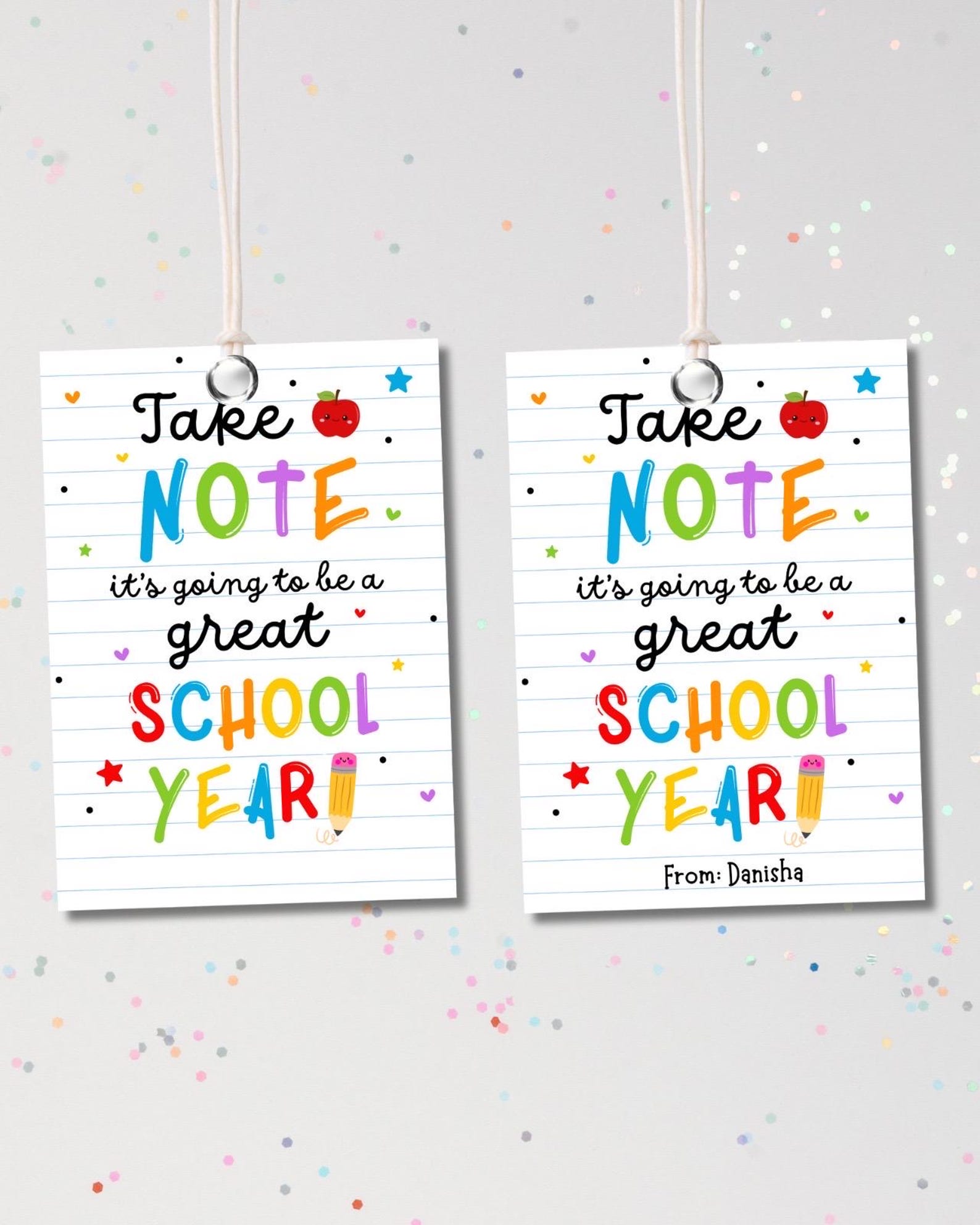Take Note It's Going to Be A Great School Year Tag, Back to School Take ...