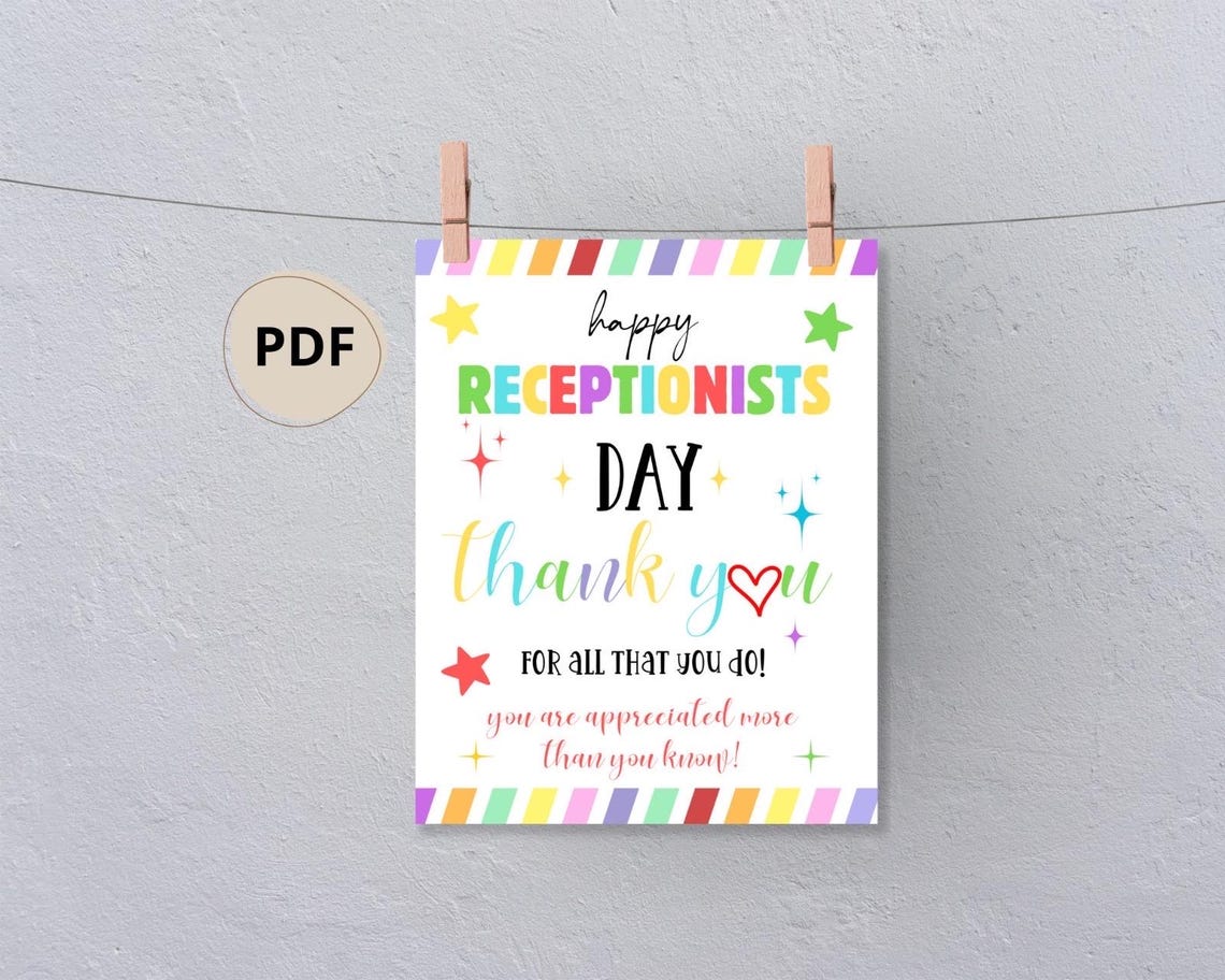 Receptionists Day Sign: Office Staff Appreciation Gift (instant ...