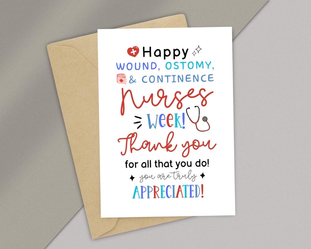WOC Nurse Card Printable, WOC Nurses Week Card, Woc Nurse Week Gifts ...