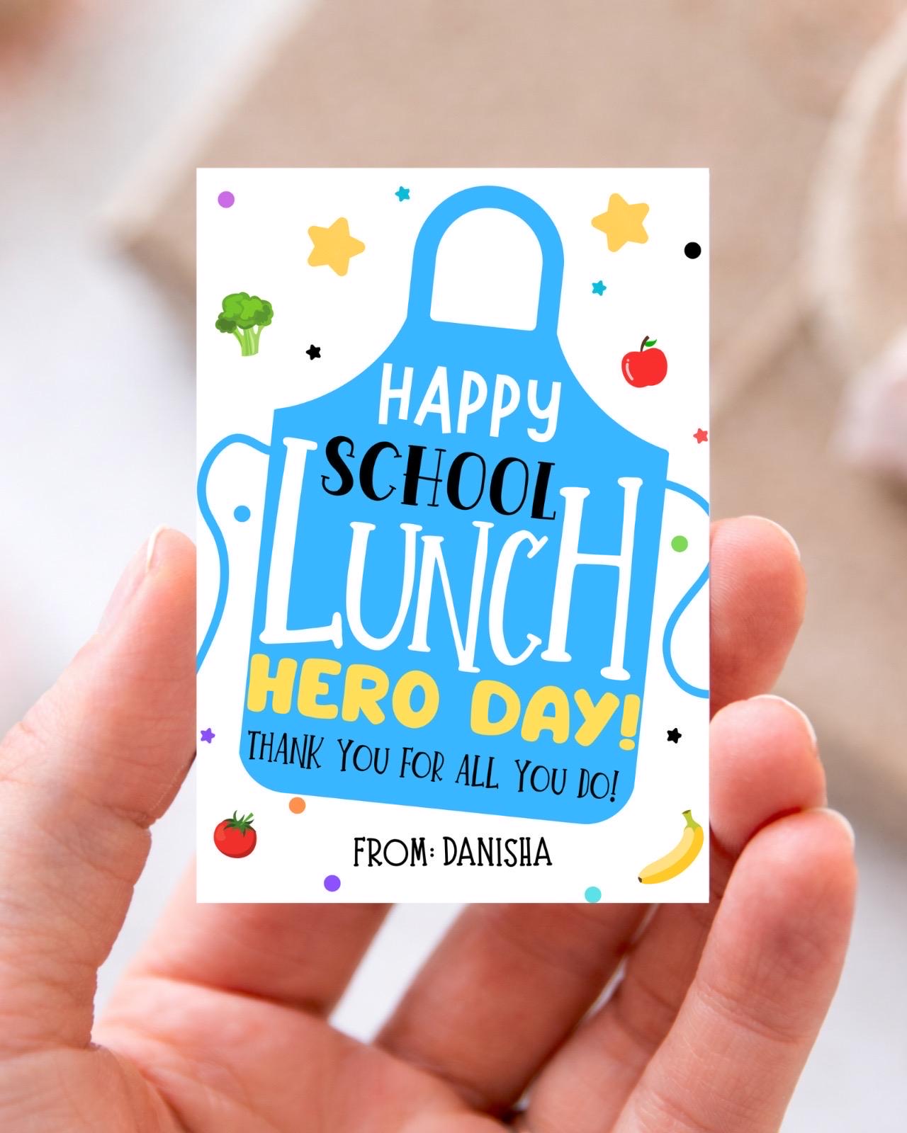School Lunch Hero Day Gift Tag: Staff Appreciation Printable (PDF) - Etsy