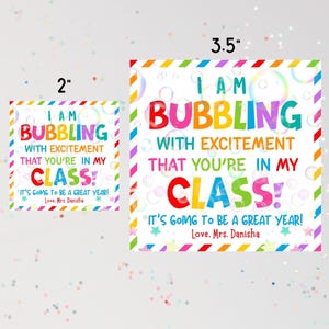I Am Bubbling With Excitement to Have You in My Class Bubbles Tag ...