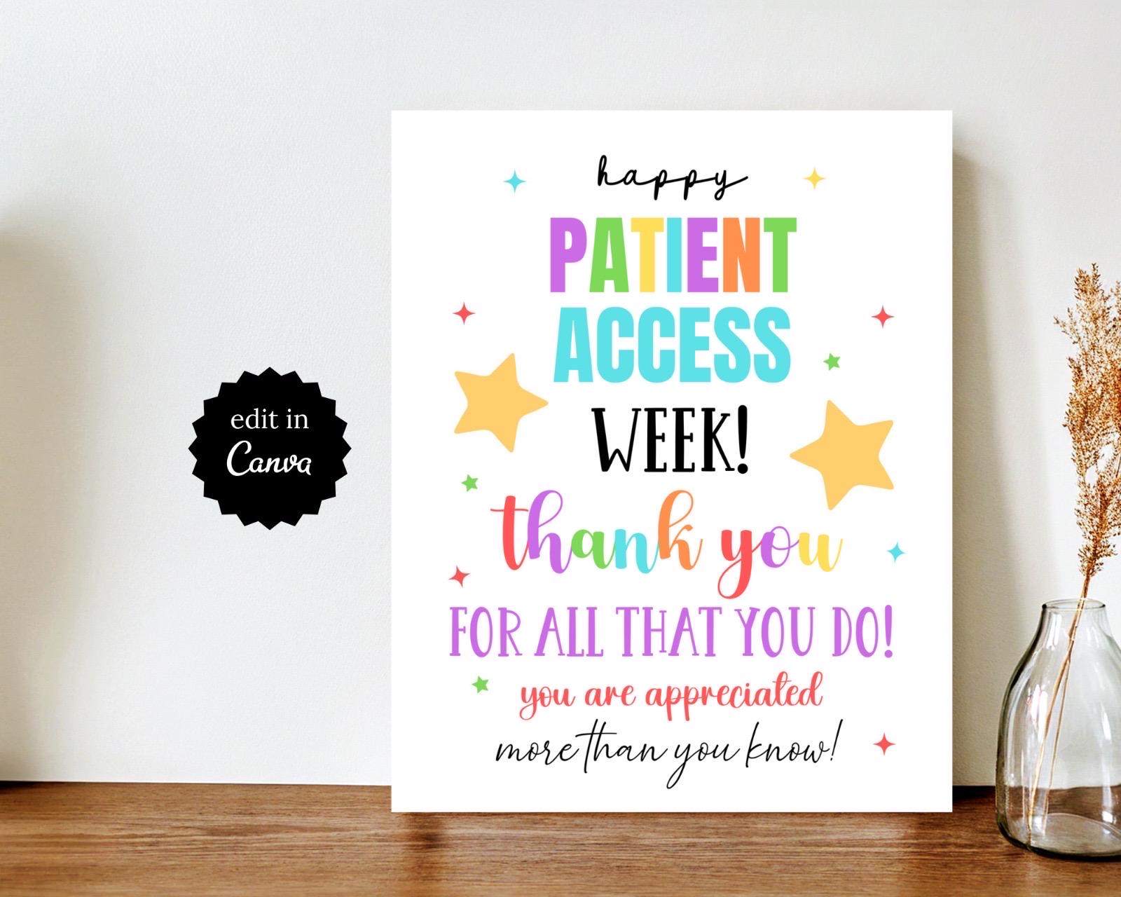 Patient Access Week Sign: Appreciation Poster (digital Download) - Etsy