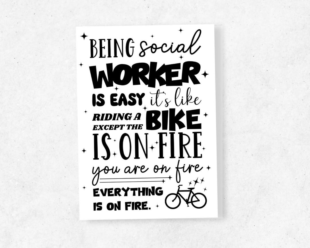 Social Worker Card, Digital Download, Social Worker Greeting Card ...