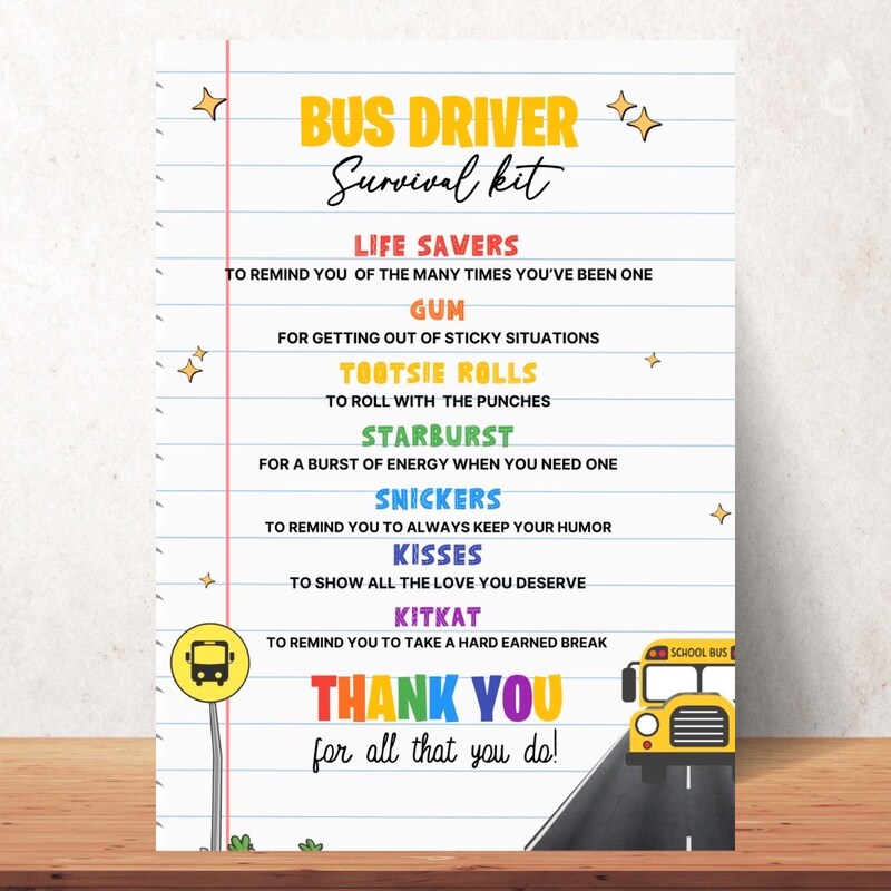 Bus Driver Thank You - Etsy