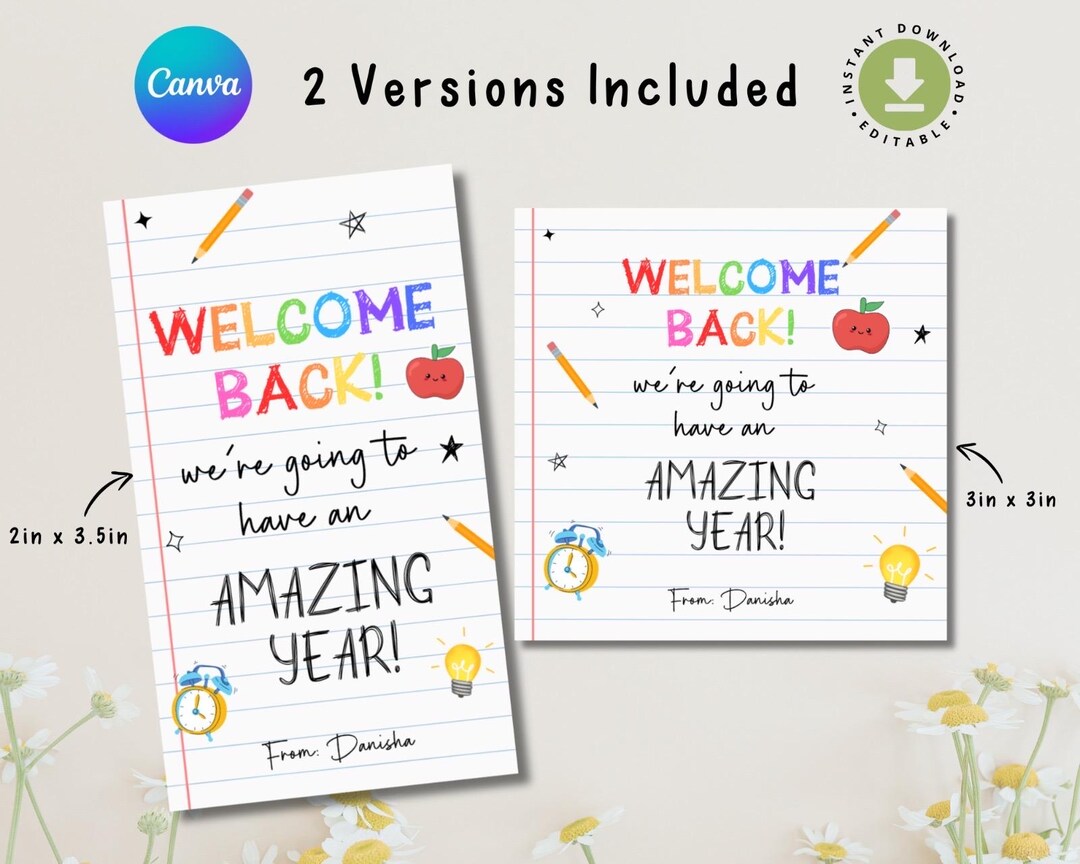 Welcome Back We Are Going to Have an Amazing Year Tag, Printable First ...