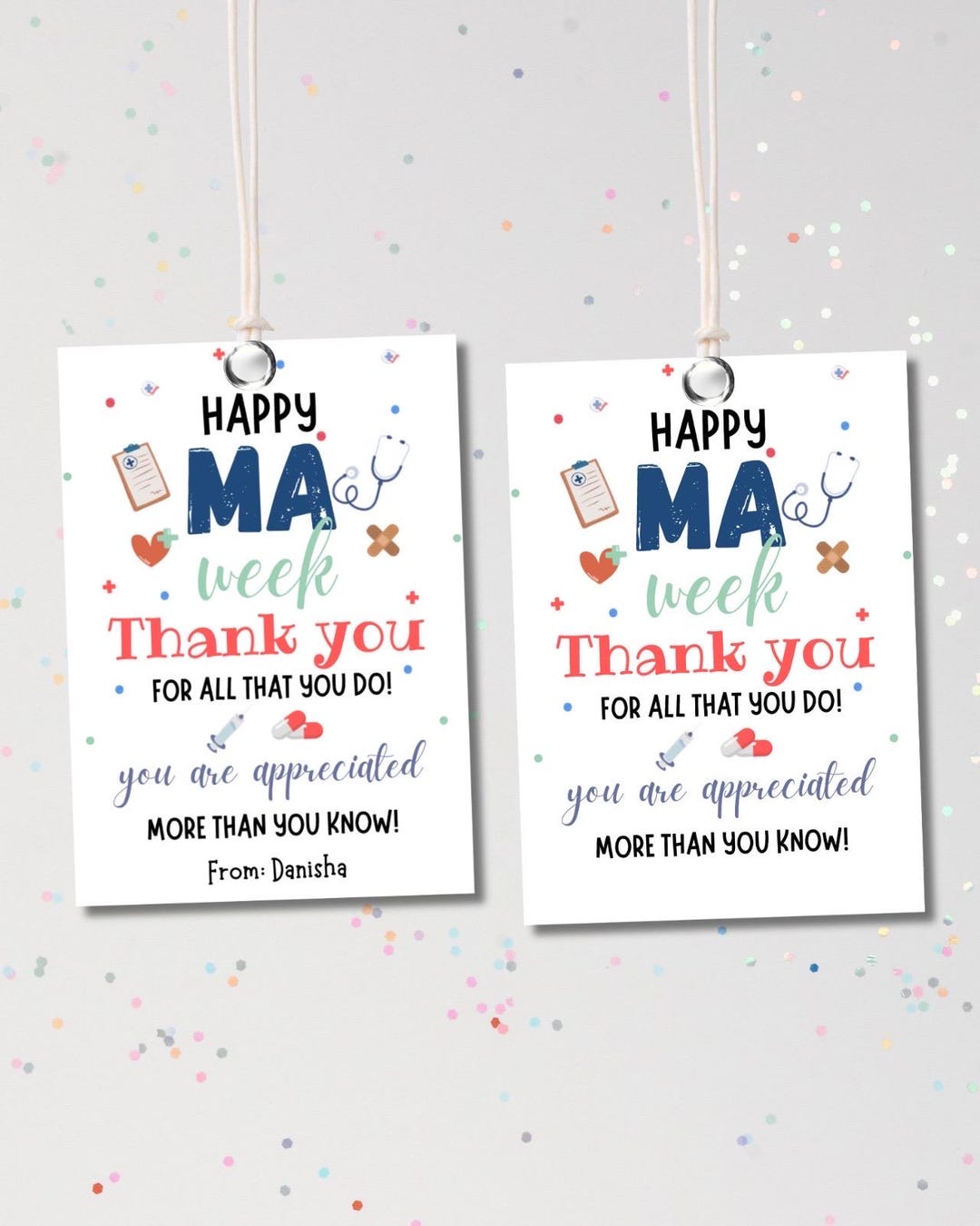 Medical Assistant Week Gift Tags Printable, Happy MA Week Favor Tag ...