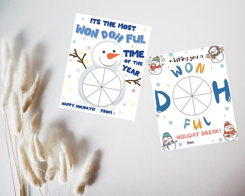 Holiday Play Dough Card Printable, Play Dough Holder, Classroom Favor ...