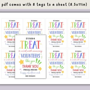 Volunteer Gift Tag Printable, Volunteer Tag, Volunteer Thank You ...