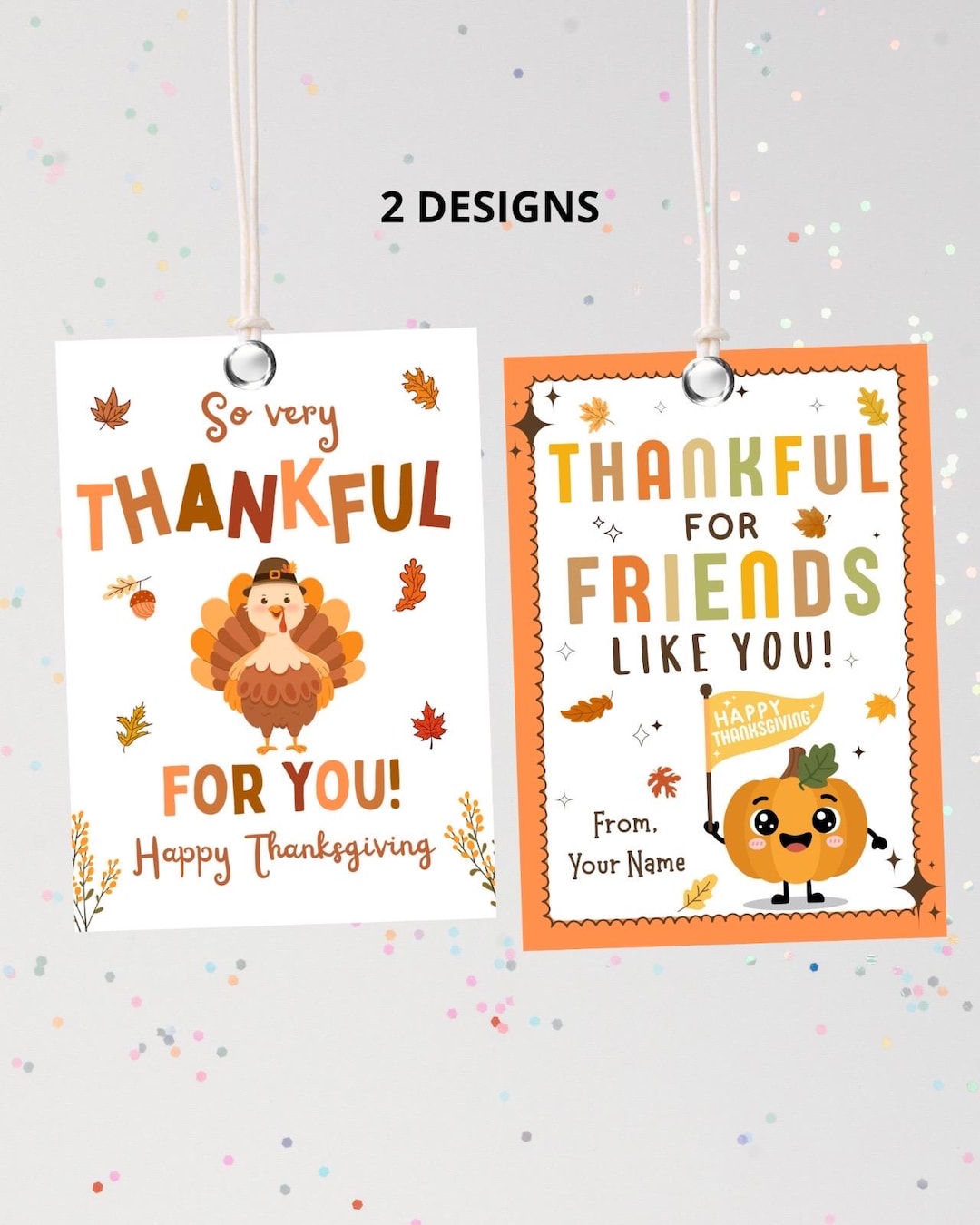 Thanksgiving Gift Tags Printable, Thankful for Friends Favor Tags ...