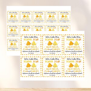 Printable Let's Make This School Year EASY PEASY Fun and CHEESY! Tag ...