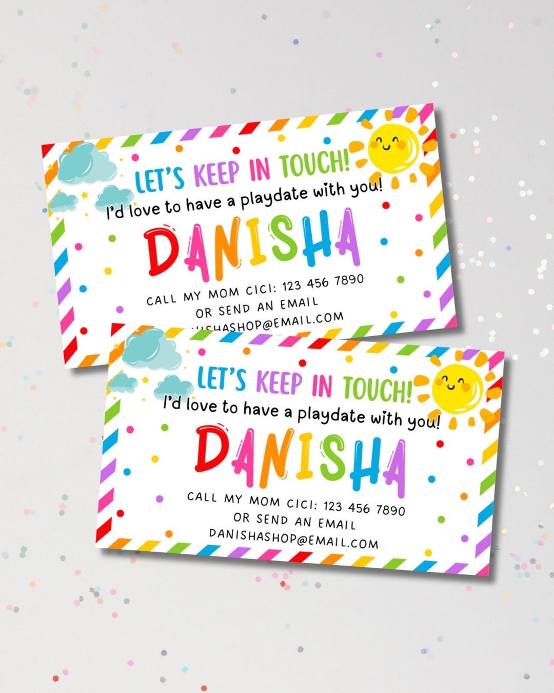 Playground Playdate Cards, Summer Play Date Card, Printable End of ...