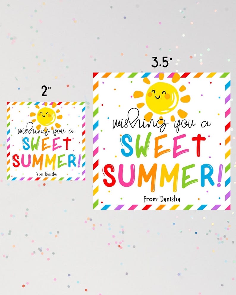 Have A Sweet Summer Gift Tag Template, Printable Sprinkles End of ...
