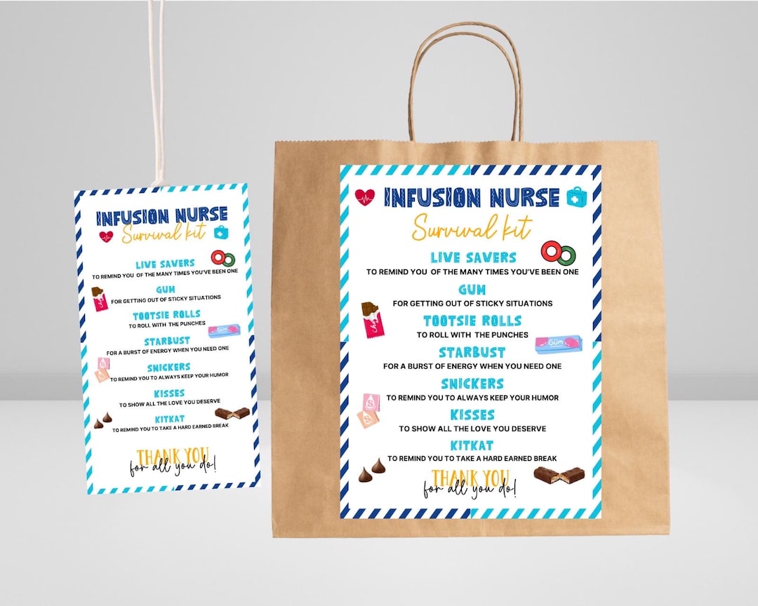 IV Nurse Survival Kit Printable, Editable IV Nurse Gifts Tag, IV Nurse ...
