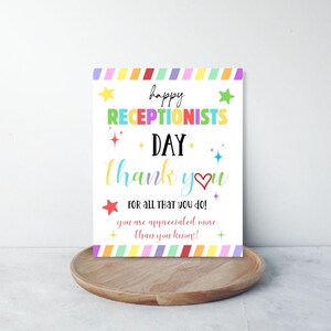 Receptionists Day Sign: Office Staff Appreciation Gift (instant ...