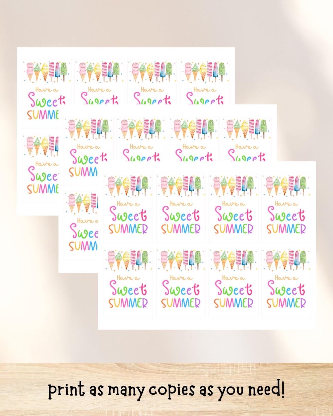 Have A Sweet Summer Tag, Printable Gift Summer Favor Tag, Last Day of ...