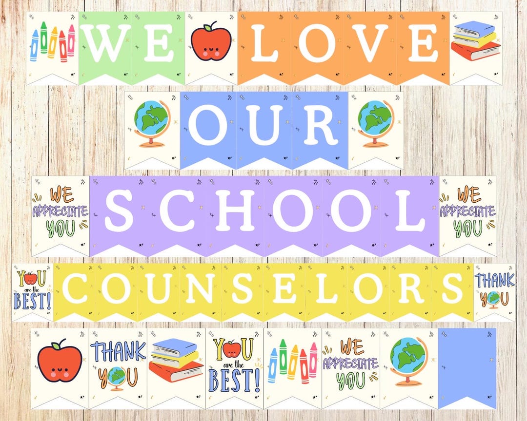 Happy School Counseling Week Printable Banner, School Counselor Week ...