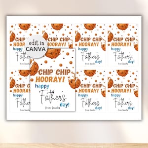 Father's Day Cookie Gift Tag Template: Chip Chip Hooray (editable ...