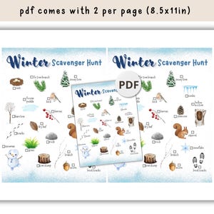 Winter Nature Scavenger Hunt for Kids, Winter Activity, Family Fun Game ...
