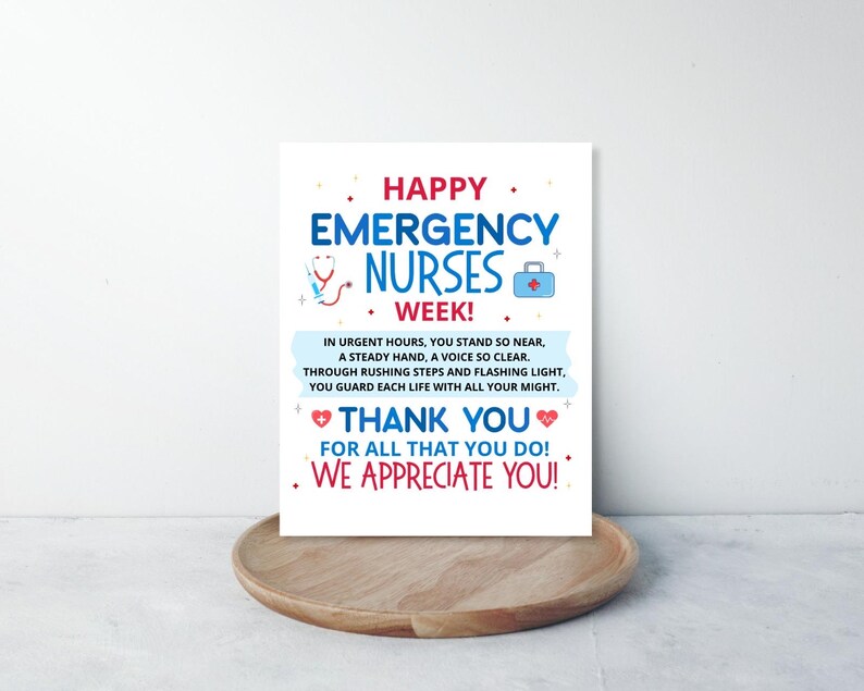 Emergency Nurses Week Signs Printable, Emergency Nurses Week Gift, ER ...