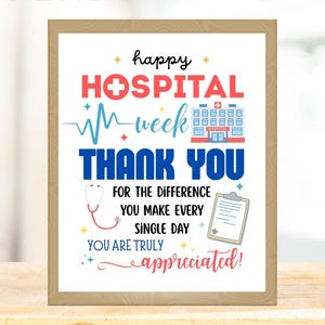 Hospital Week Printable Poster: Employee Appreciation Gift (digital ...
