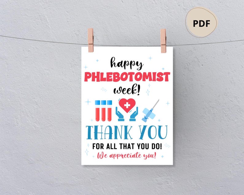 Phlebotomist Week Printable Poster: Appreciation Gift (digital Download ...