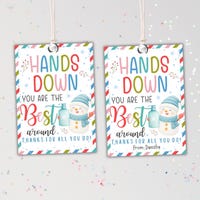Hands Down You're the Best Tag, Editable Christmas Thank You Gift Tag ...