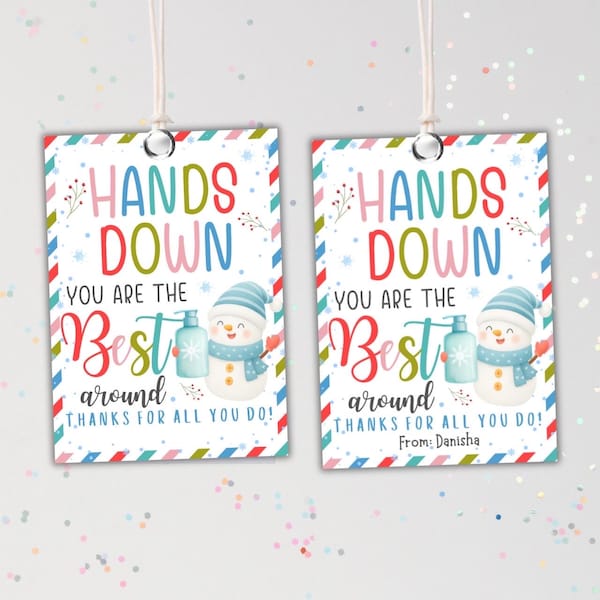 Hands Down Your the Best Around Christmas Tag - Etsy