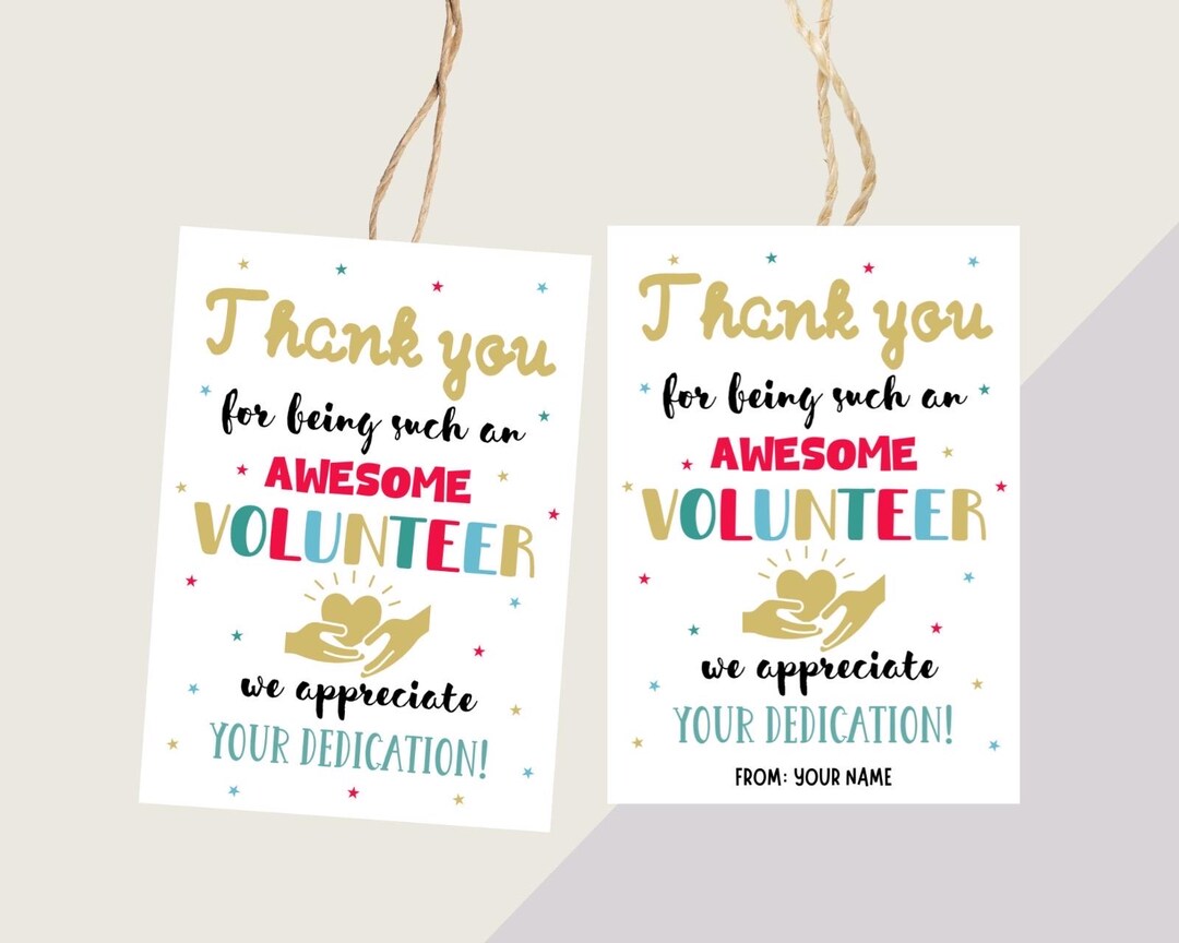 Volunteer Appreciation Tags Printable, Volunteer Week Tags, Volunteer ...
