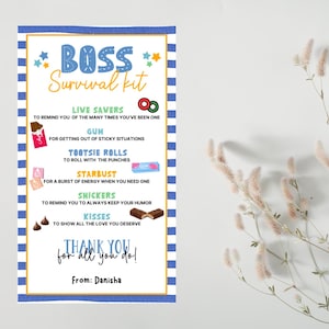 Boss Survival Kit, Boss Appreciation, Boss Day Gift Tags, Boss Thank ...
