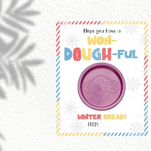 Holiday Play Dough Card Printable, Play Dough Holder, Classroom Favor ...