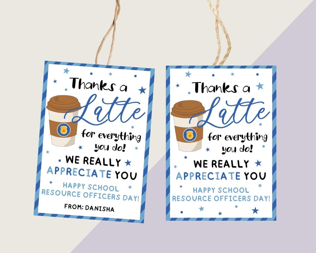 School Resource Officers Appreciation Day Gift Tag Printable, Thank You ...