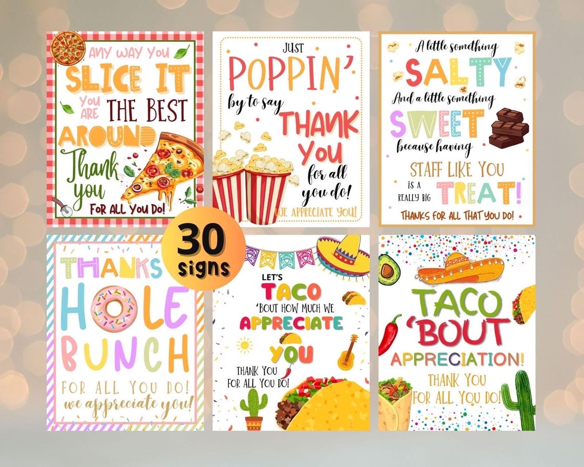 Printable Appreciation Signs Bundle: Staff, Nurse, PTA (PDF Download ...