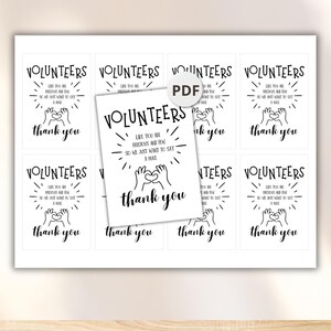 Volunteer Thank You Gift Tag Printable (PDF) - Etsy